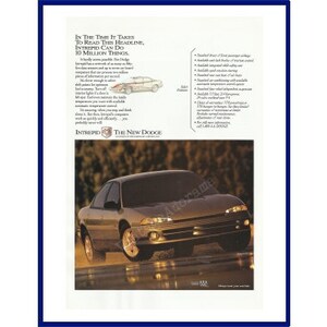 DODGE INTREPID AUTOMOBILE Original 1994 Vintage Print Ad - "in the Time ...