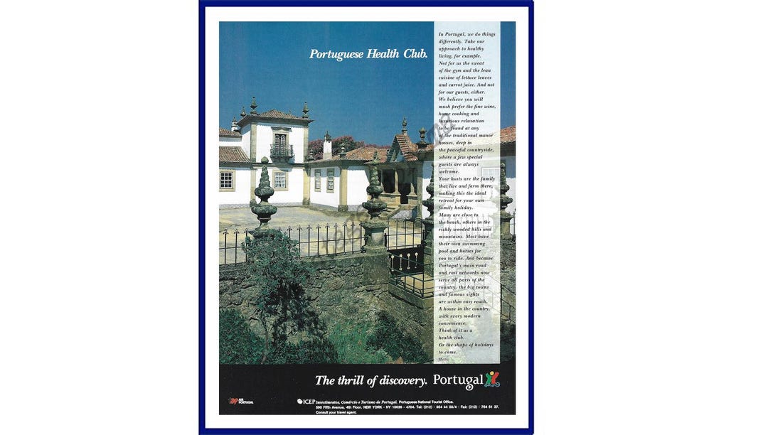 PORTUGAL / AIR PORTUGAL Travel & Tourism Original 1996 Vintage Print ...