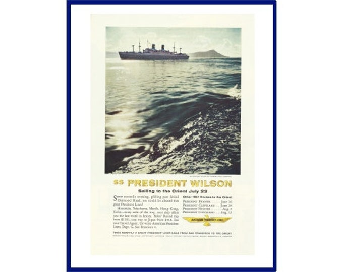 AMERICAN PRESIDENT Lines Original 1961 Vintage Color Print ...