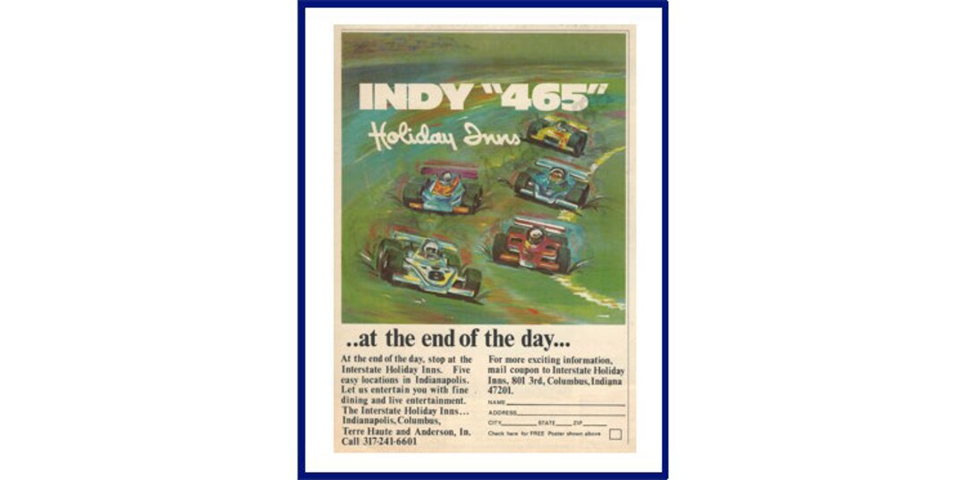 HOLIDAY INN Original 1976 Vintage Color Print Advertisement Indy 495 5 ...