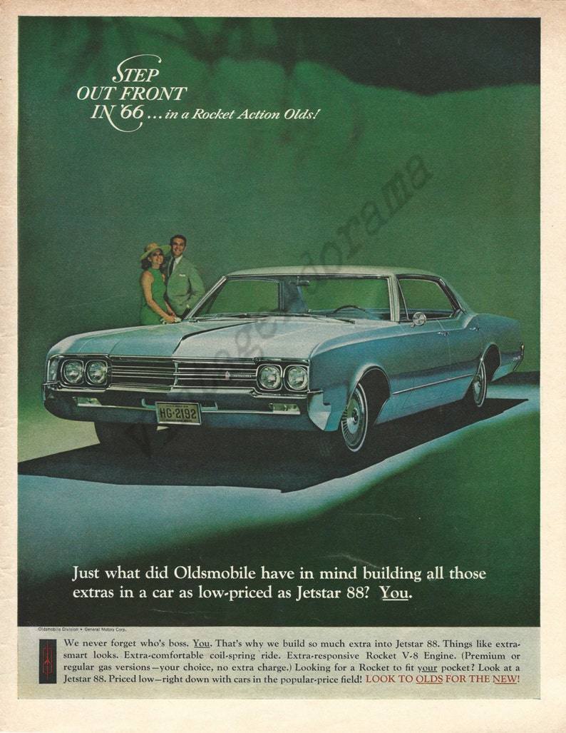 OLDSMOBILE JETSTAR 88 AUTOMOBILE Original 1966 Vintage Extra - Etsy