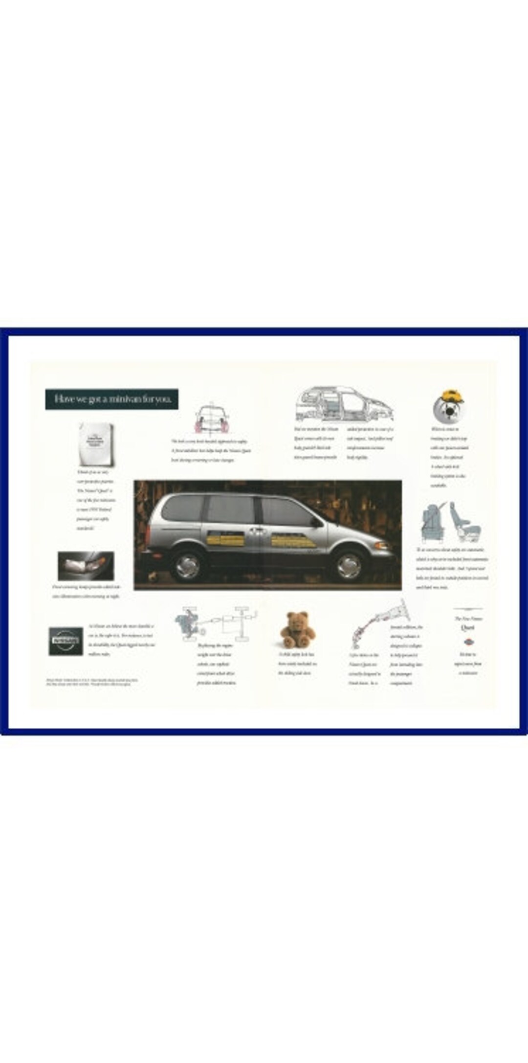 NISSAN QUEST MINIVAN Original 1993 Vintage Color Print Advertisement ...
