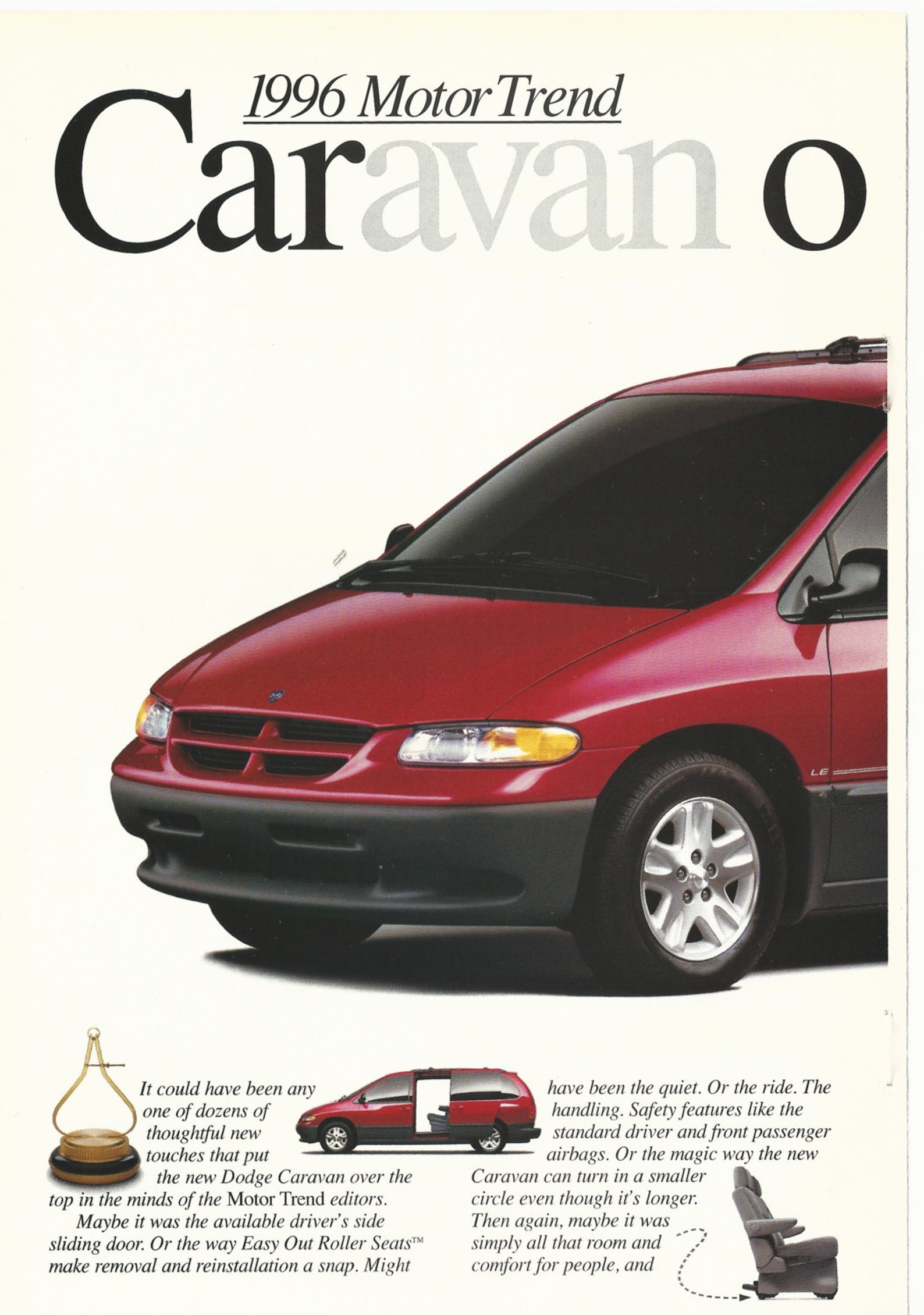 DODGE CARAVAN MINIVAN Original 1996 Vintage Color Print Advertisement ...