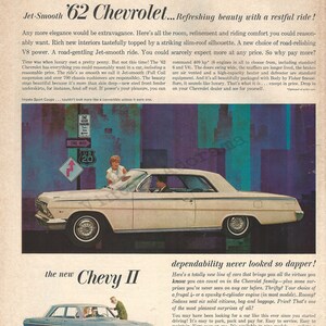 1962 CHEVROLET AUTOMOBILES Original 1961 Vintage Extra Large Color ...