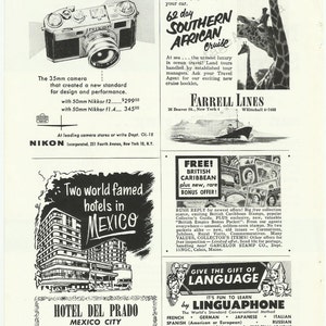 FARRELL LINES Original 1956 Vintage Black & White Print Advertisement ...