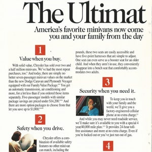 1992 CHRYSLER MINIVANS Original 1991 Vintage Color Print Ad - Plymouth ...
