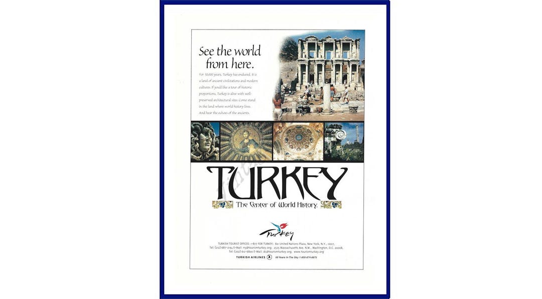 TURKEY Travel & Tourism Original 2001 Vintage Color Print Advertisement ...