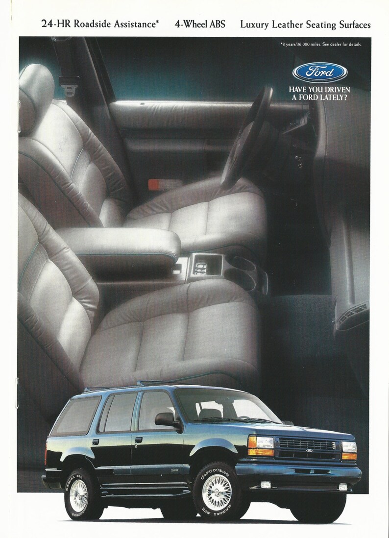 FORD EXPLORER Limited SUV Original 1994 Vintage Color Print Ad - Etsy