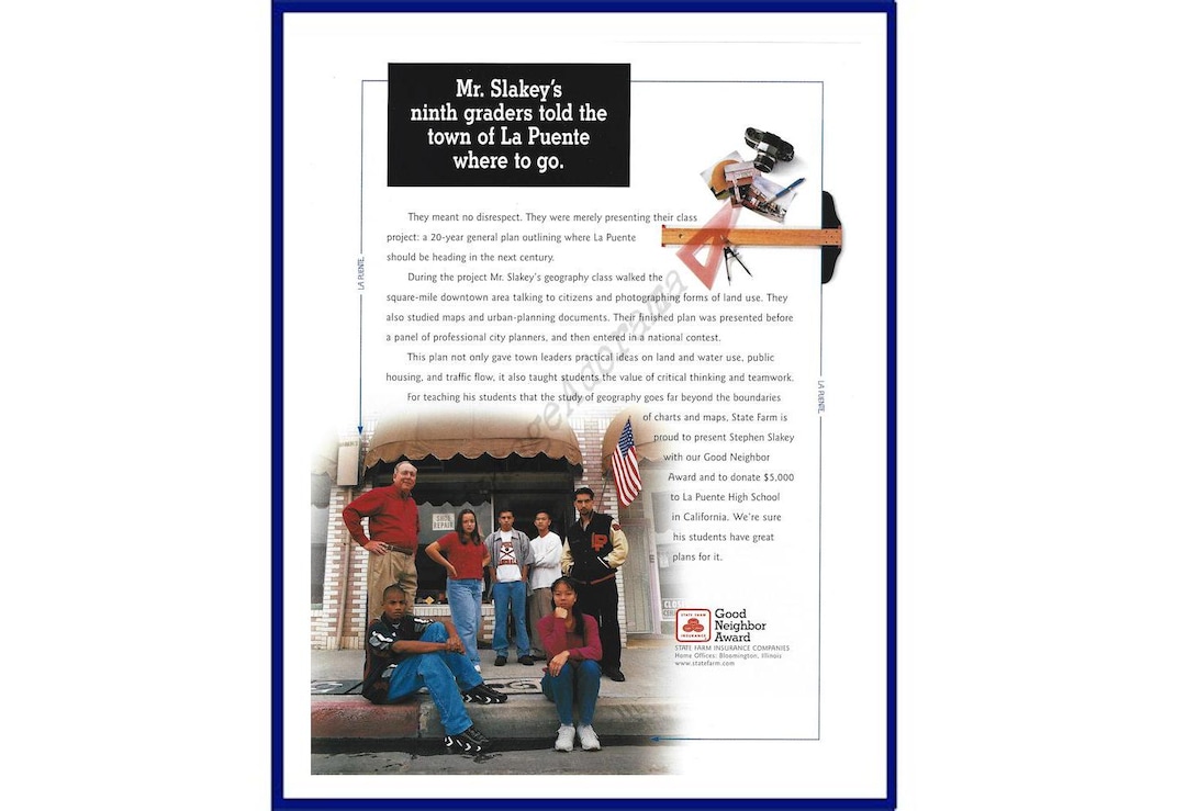 STATE FARM INSURANCE Good Neighbor Teacher Award Original 1998 Vintage ...