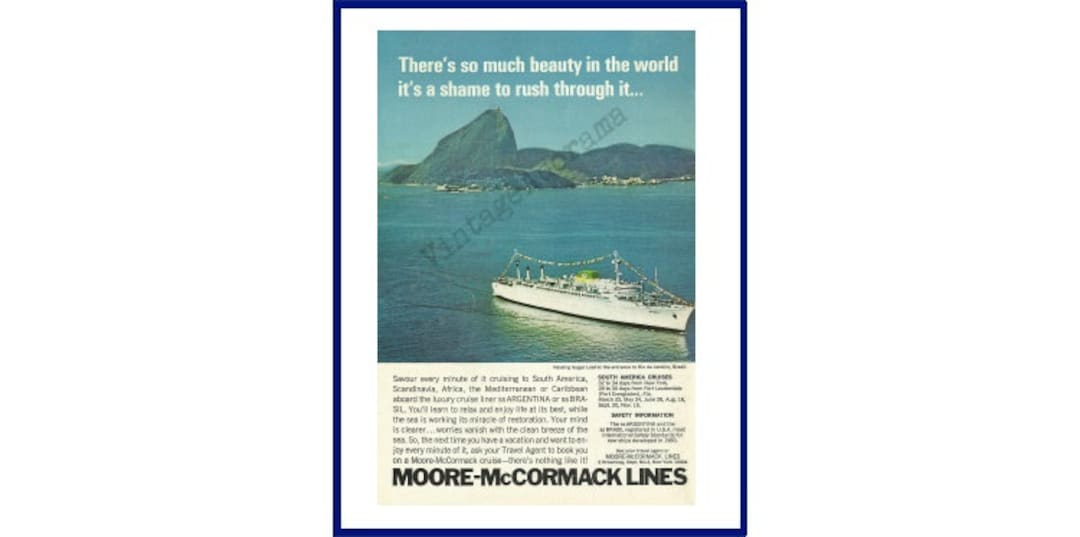 Moore-mccormack LINES Original 1968 Vintage Color Print Advertisement ...