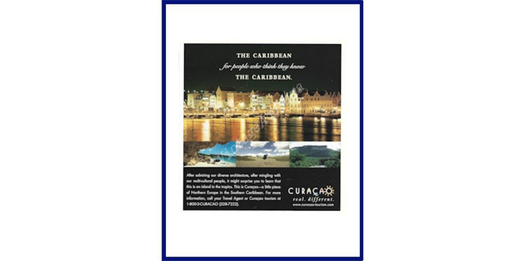 CURACAO Original 2002 Vintage Color Print Advertisement "the Caribbean ...
