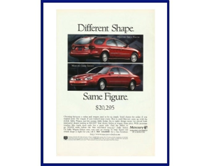 MERCURY SABLE WAGON Automobile Original 1996 Vintage Print ...