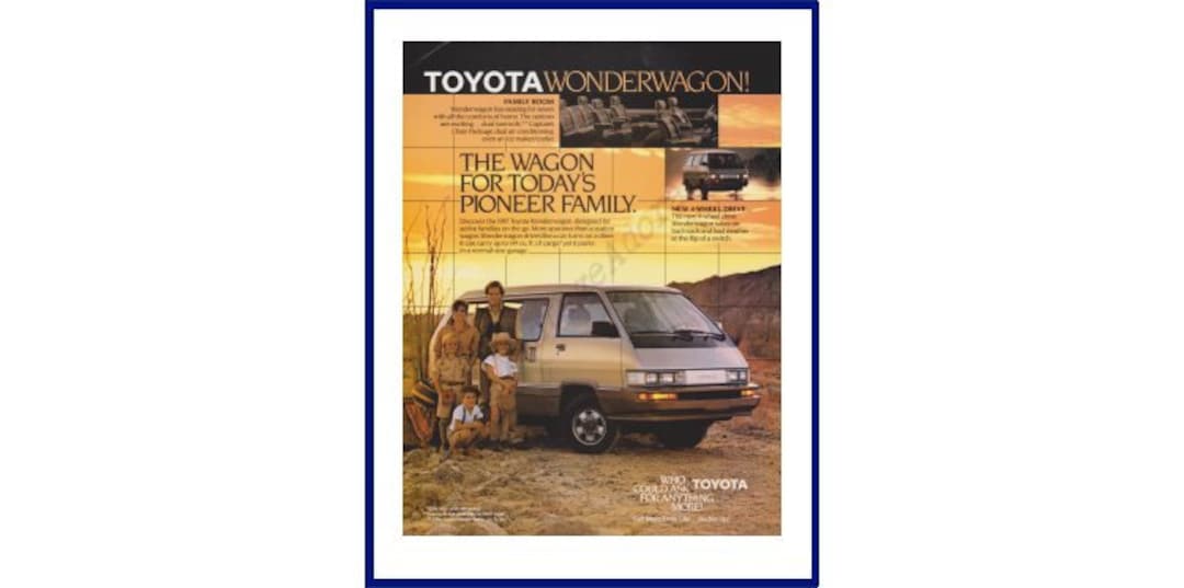 Toyota Wonderwagon Minivan Original 1987 Vintage Color Print ...