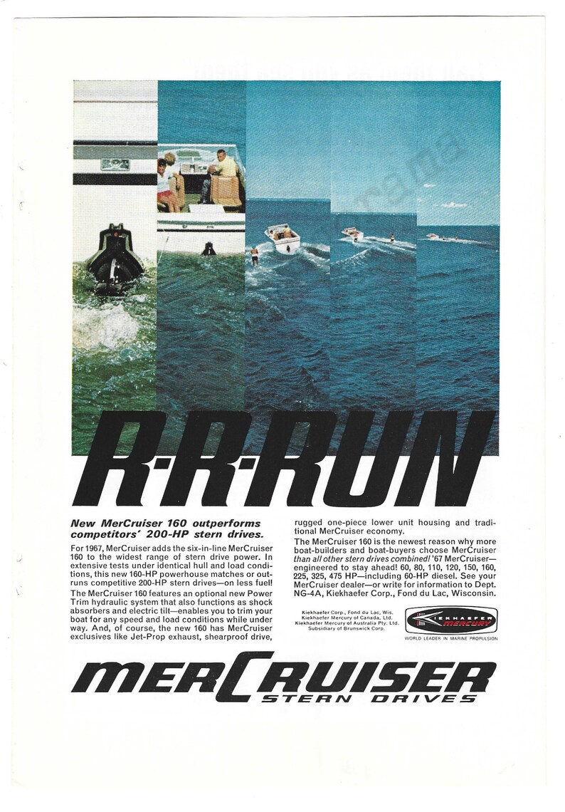 MERCRUISER 160 Stern Drive Boat Motor Original 1967 Vintage - Etsy