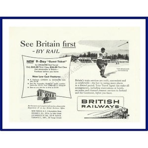 BRITISH RAILWAYS Original 1953 Vintage Print Advertisement "see Britain ...