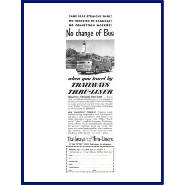 1950s Trailways Bus - Etsy