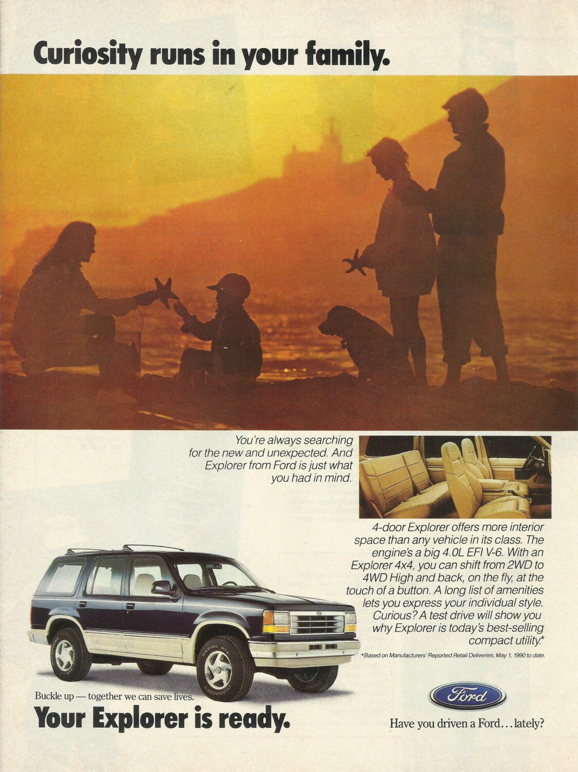 FORD EXPLORER SUV Original 1991 Vintage Color Print Ad Blue | Etsy