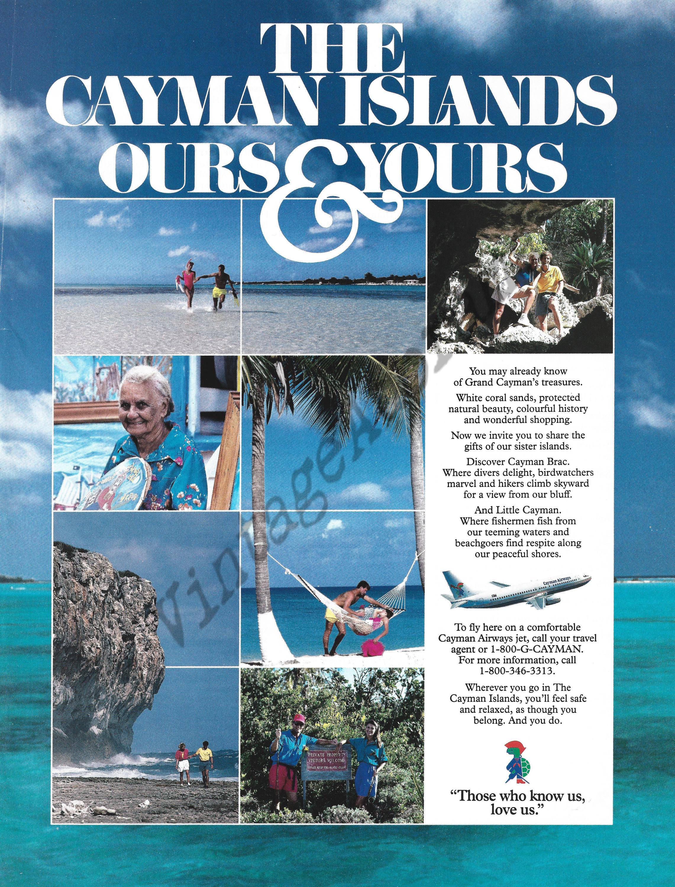 CAYMAN ISLANDS Travel and Tourism Original 1996 Vintage Color Print ...