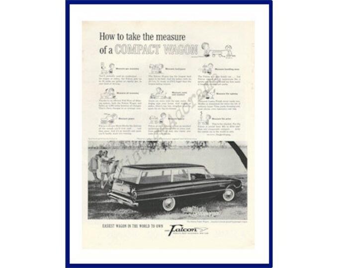 FORD FALCON TUDOR Station Wagon Automobile Original 1960 Vintage Extra ...
