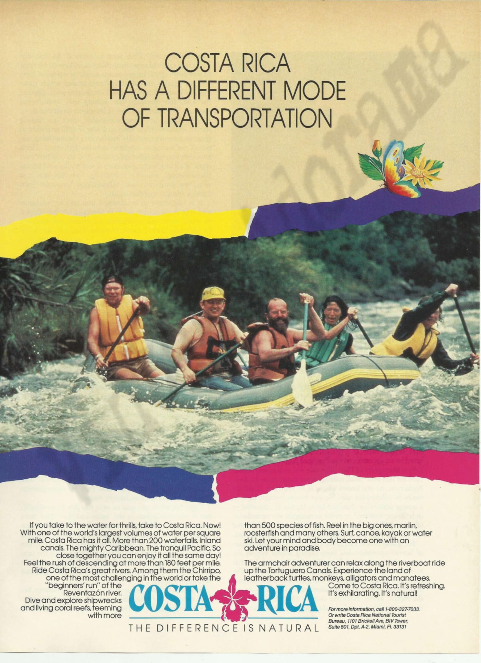 COSTA RICA Original 1989 Vintage Color Print Advertisement - "costa ...