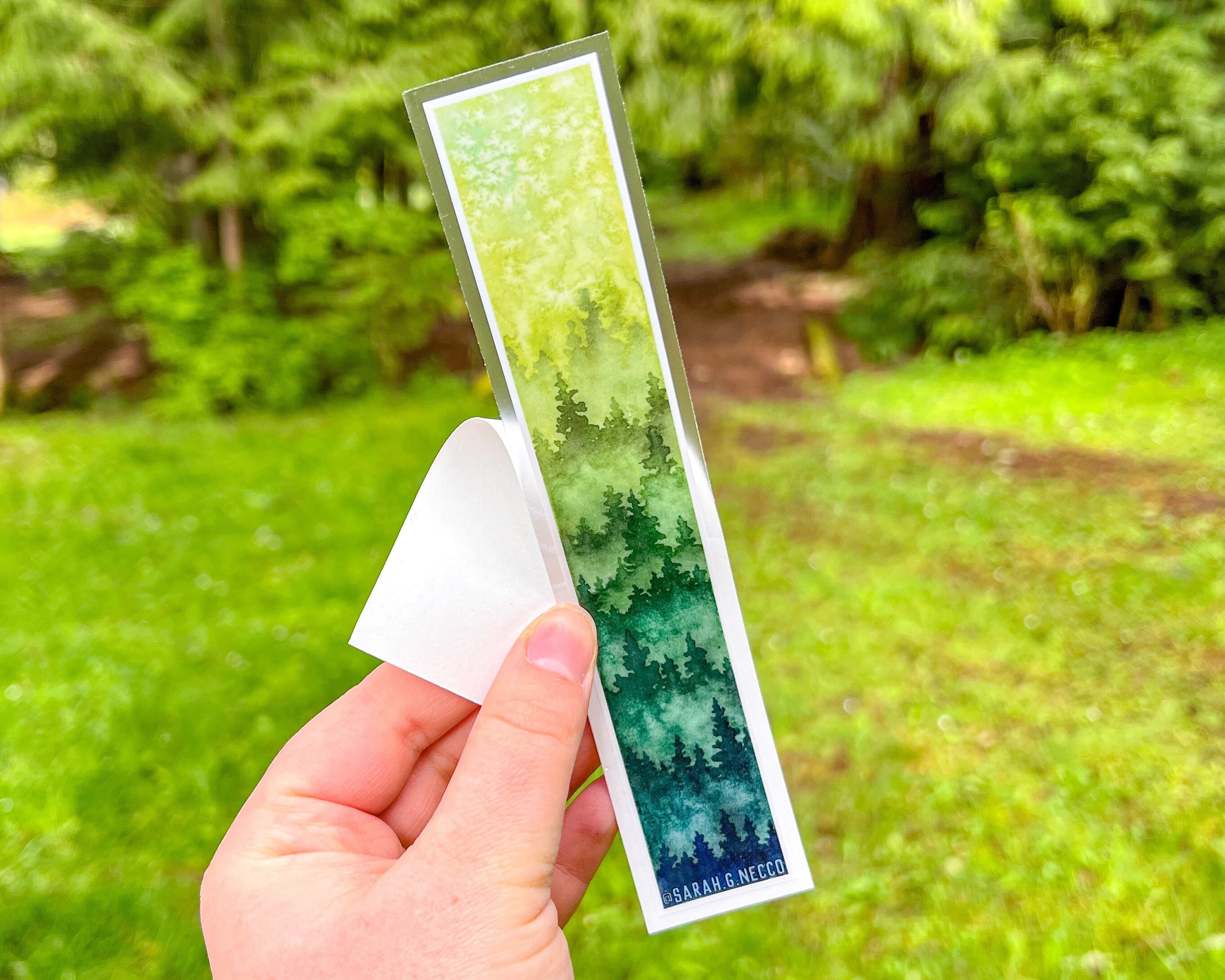 Ombré Green Layered Forest Tallscape Sticker 1.5x7 - Etsy