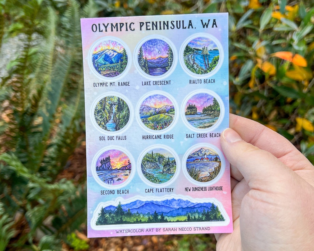 Places Around the Olympic Peninsula Sticker Sheet 4x6, Set of 10 Small ...