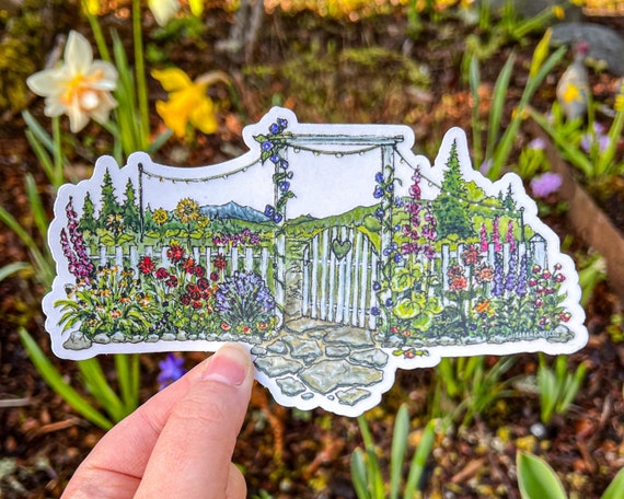 Garden Gate Wrap Sticker 3.75x6 Large Clear Vinyl Die - Etsy