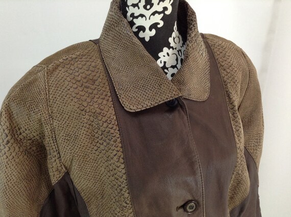 1980s Jacqueline Ferrar Leather and Snake Skin Jacket - Gem