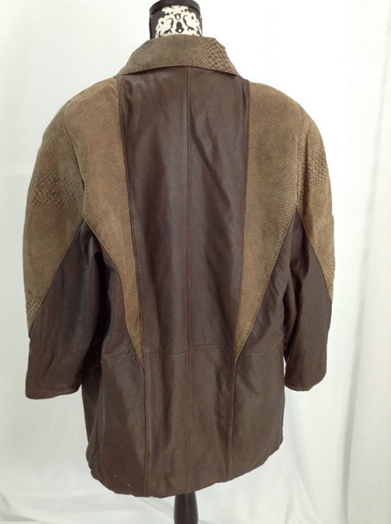 1980s Jacqueline Ferrar Leather and Snake Skin Jacket - Gem
