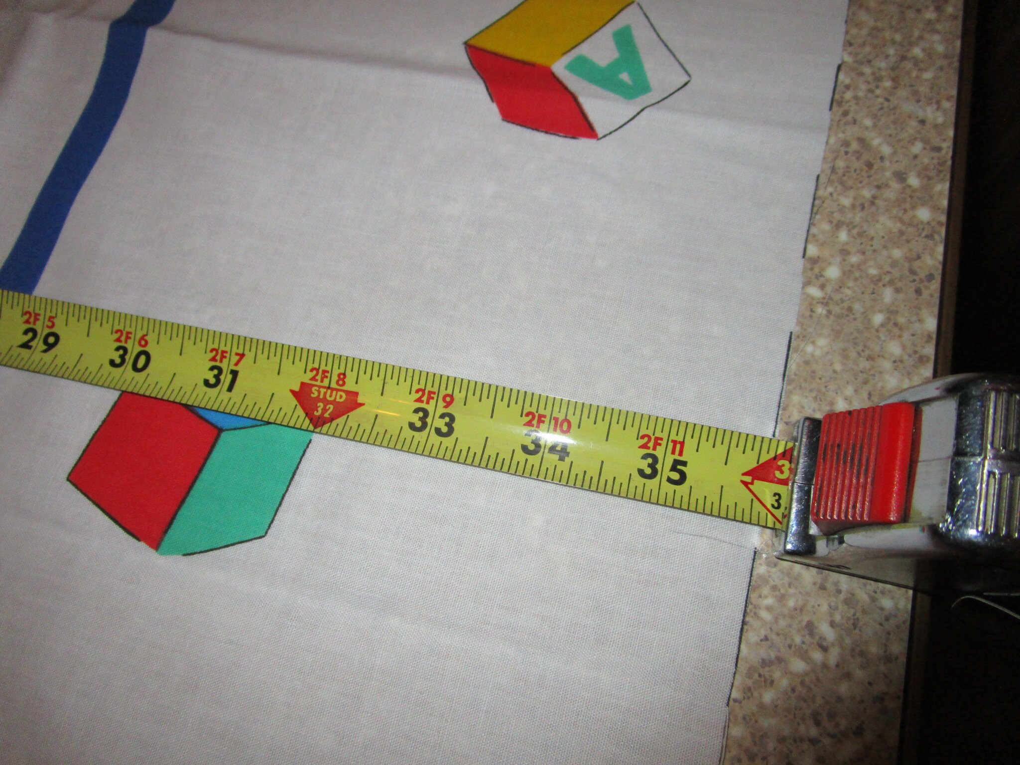 Teddy Bear Abc Blocks Toys Grid Fabric Panel Quilt Topper Colorful ...