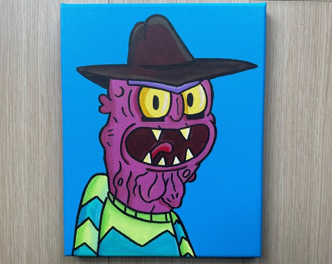 Scary Terry Painting Rick and Morty Art Unique Gift Birthday Gift Rick ...
