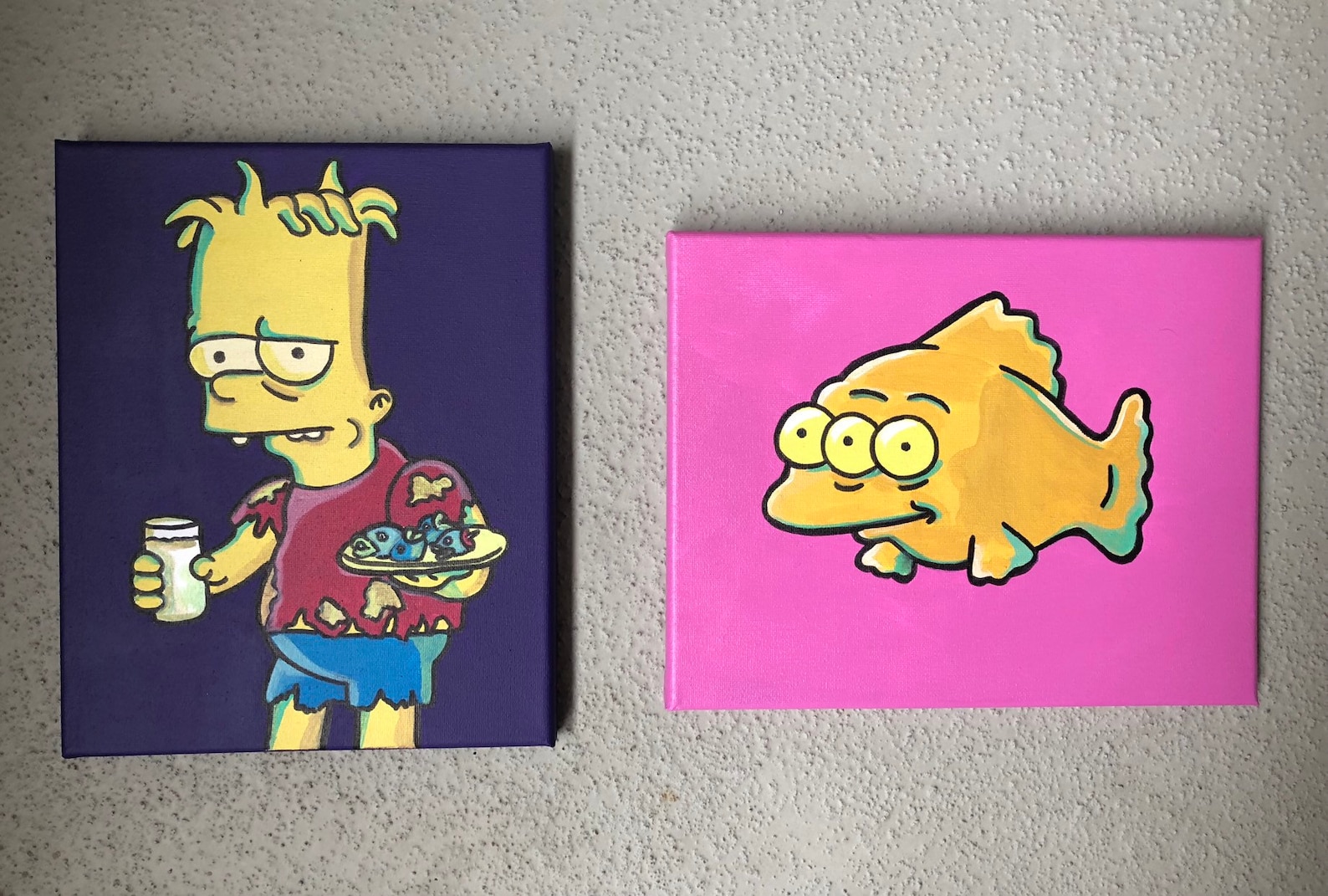 Hugo Simpson Painting The Simpsons canvas art Bart Simpson | Etsy