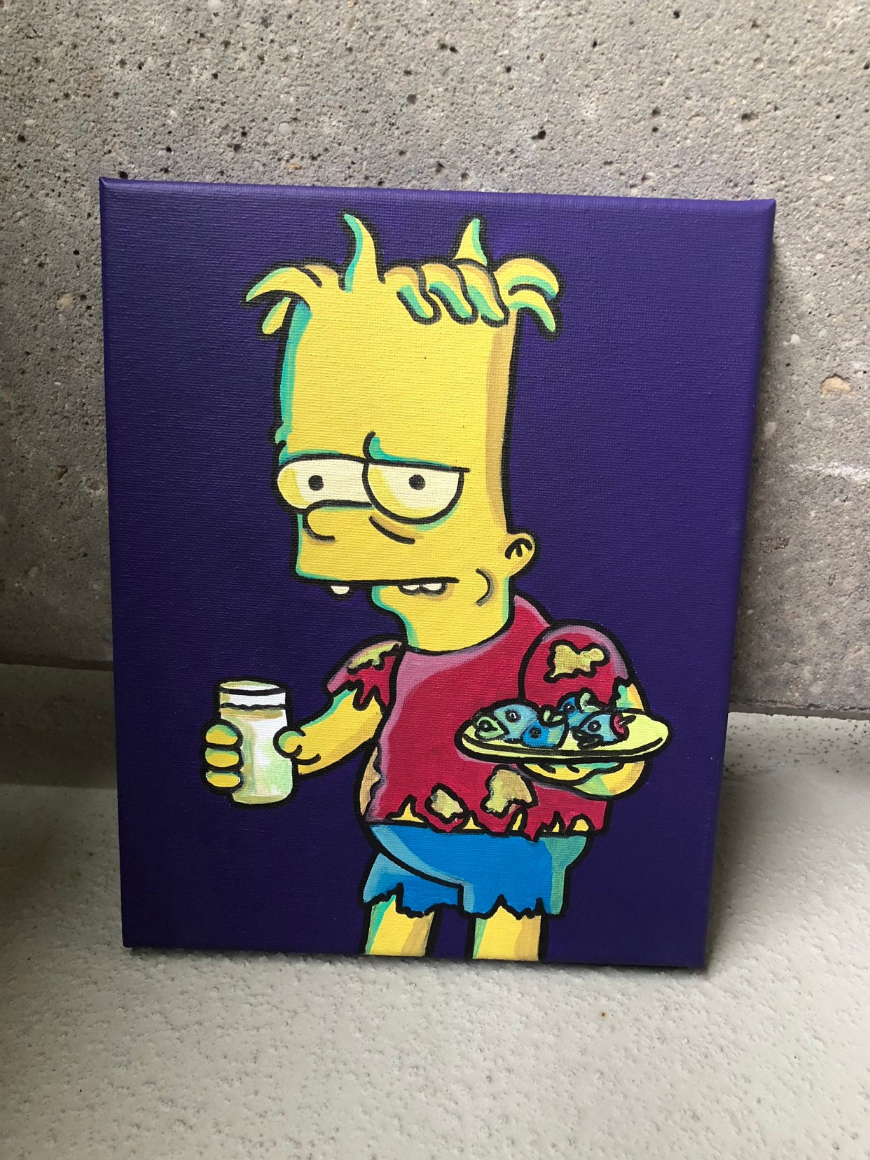 Hugo Simpson Painting The Simpsons canvas art Bart Simpson | Etsy