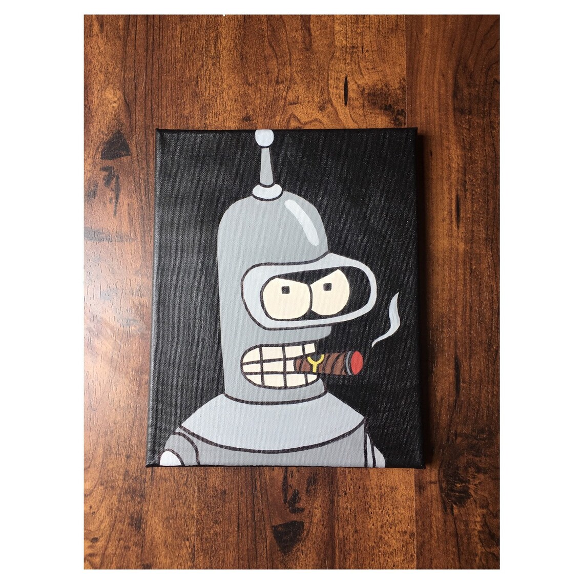 Bender smoking a Cigar Painting Futurama Hand Painted | Etsy