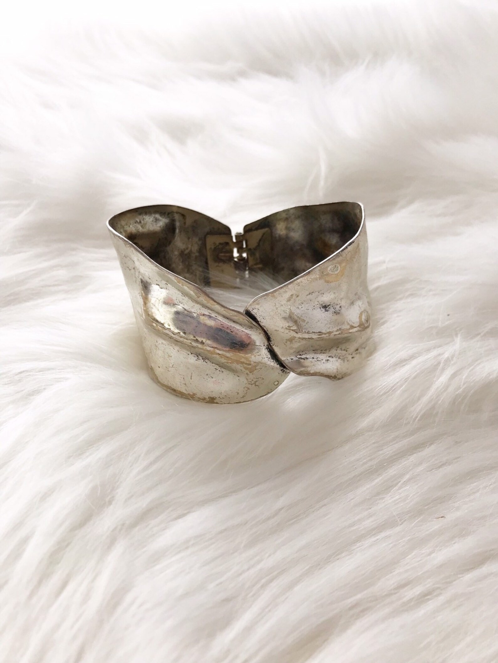 Silver Twist Waves Clasp Cuff Bracelet Metal - Etsy