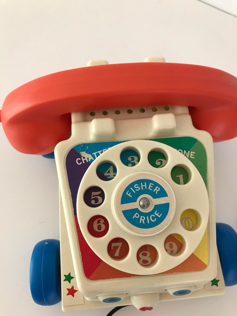 Fisher Price Chatter Phone Vintage Rotary Dial Pull Along Toy | Etsy