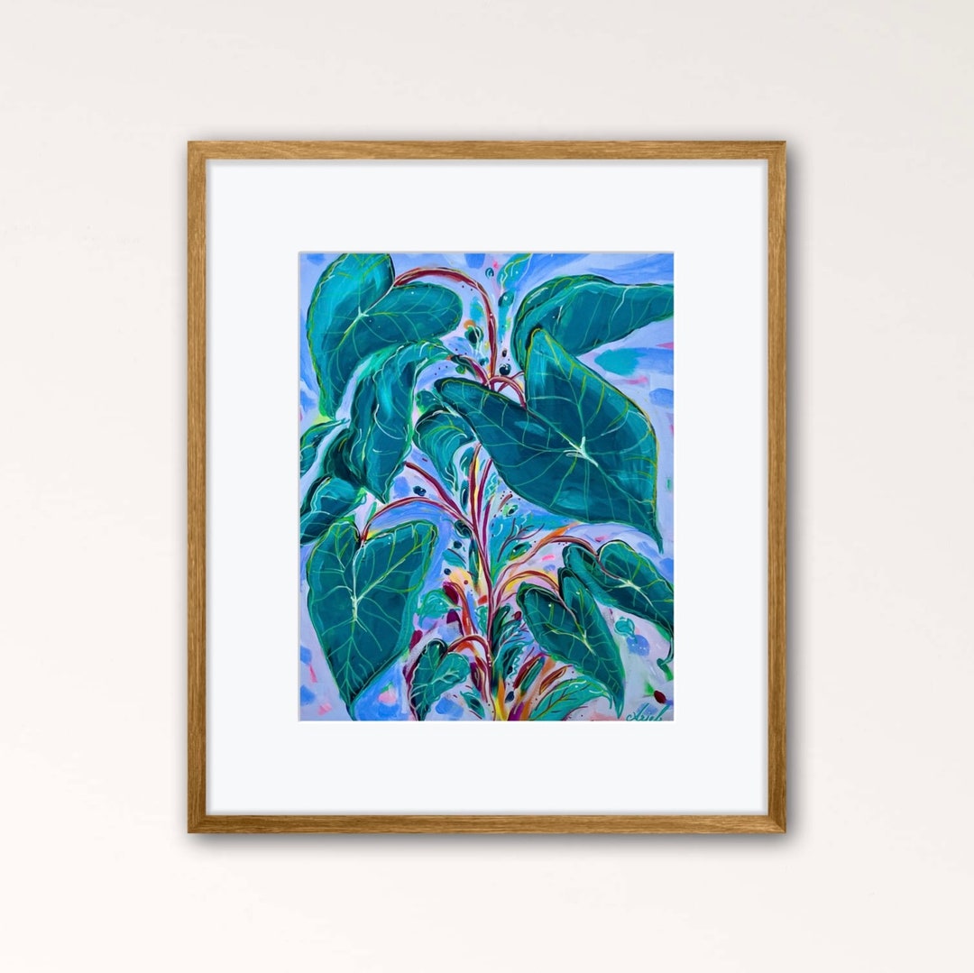 8x10 Hawaiian Kalo Leaf Art Print - Etsy