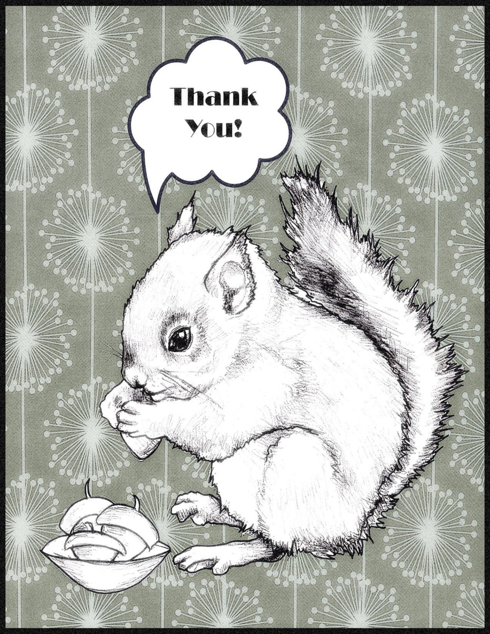 Squirrel Thank You Greeting Card - Etsy