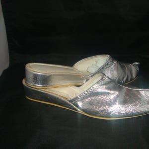 Vintage Bertlyn Newyork Silver Genie "elf" Women Bedroom Slipper Shoes ...