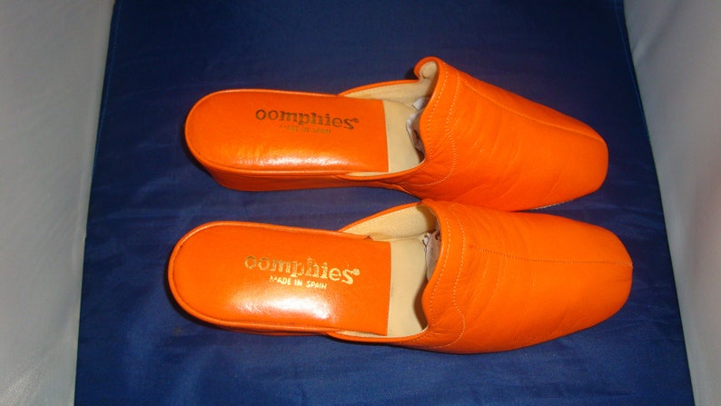 Vintage Orange/tangerine Oomphies Leather Women Slippers/shoes - Etsy