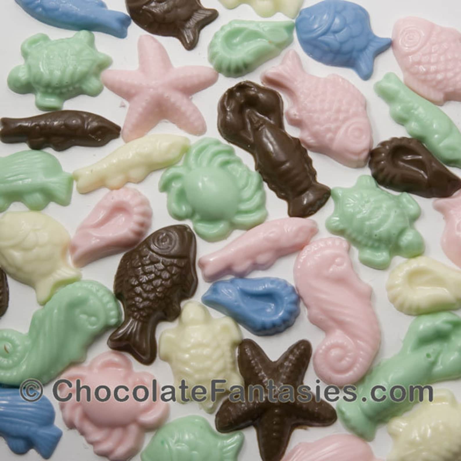 Chcolate Sea Creatures 1 Lb. for Favors, Cakes & Cupcake Decorations ...