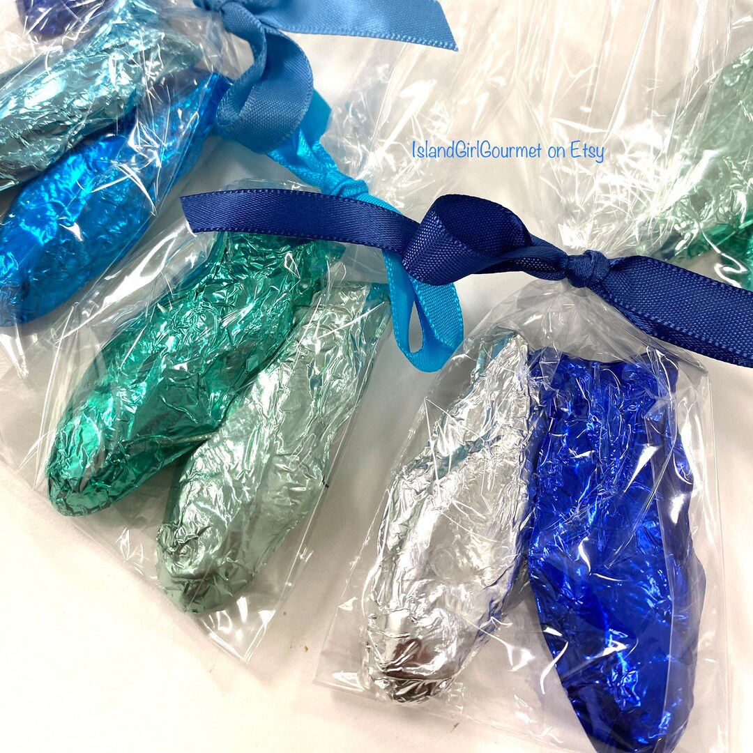 Foil Wrapped Chocolate Fish Favors, 2 Piece Bag, Tied With Ribbon, All ...