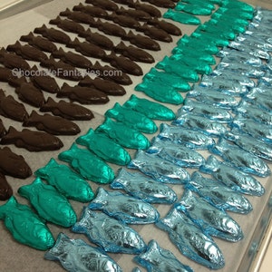 Foil Wrapped Medium Chocolate Fish, 1 Pound Bulk Box, Approx 50 Pcs ...
