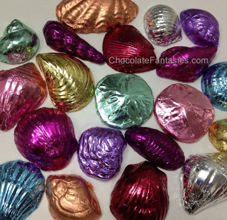 Foil Wrapped Chocolate Seashells 1 Lb Bulk Boxed Approx 43 - Etsy