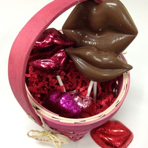 Kiss Me Chocolate Lips Romantic Gift Basket - Etsy