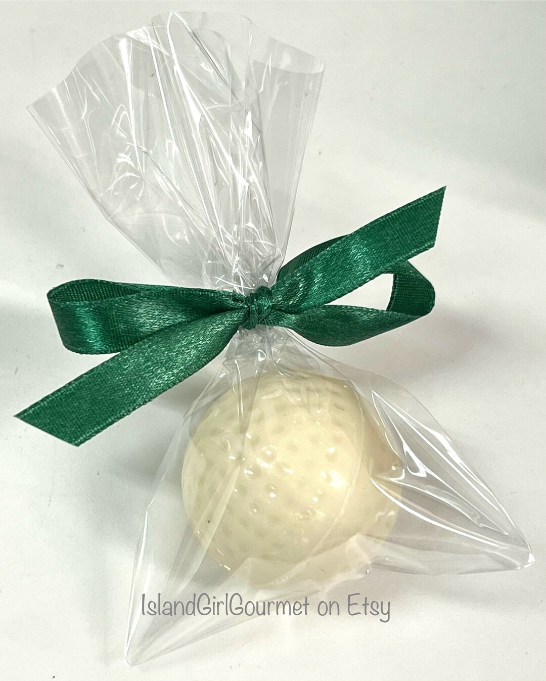 Single Solid Chocolate Life Sized Golf Ball, 1 Ea., Gift Bag, Tied With ...