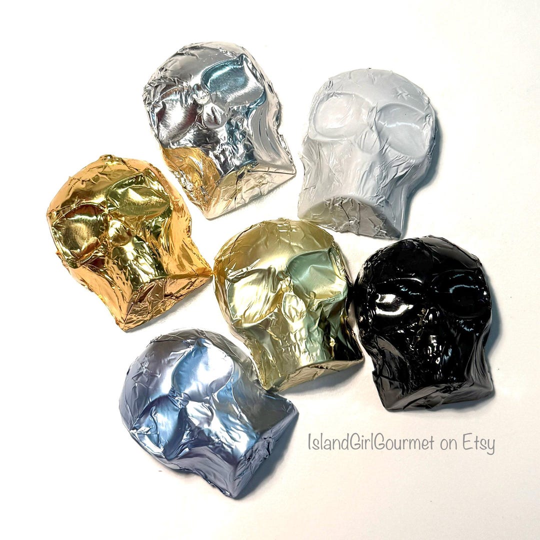 Foil Wrapped Mini Skulls, Any Chocolate Flavor, Any Foil Color, Bulk ...
