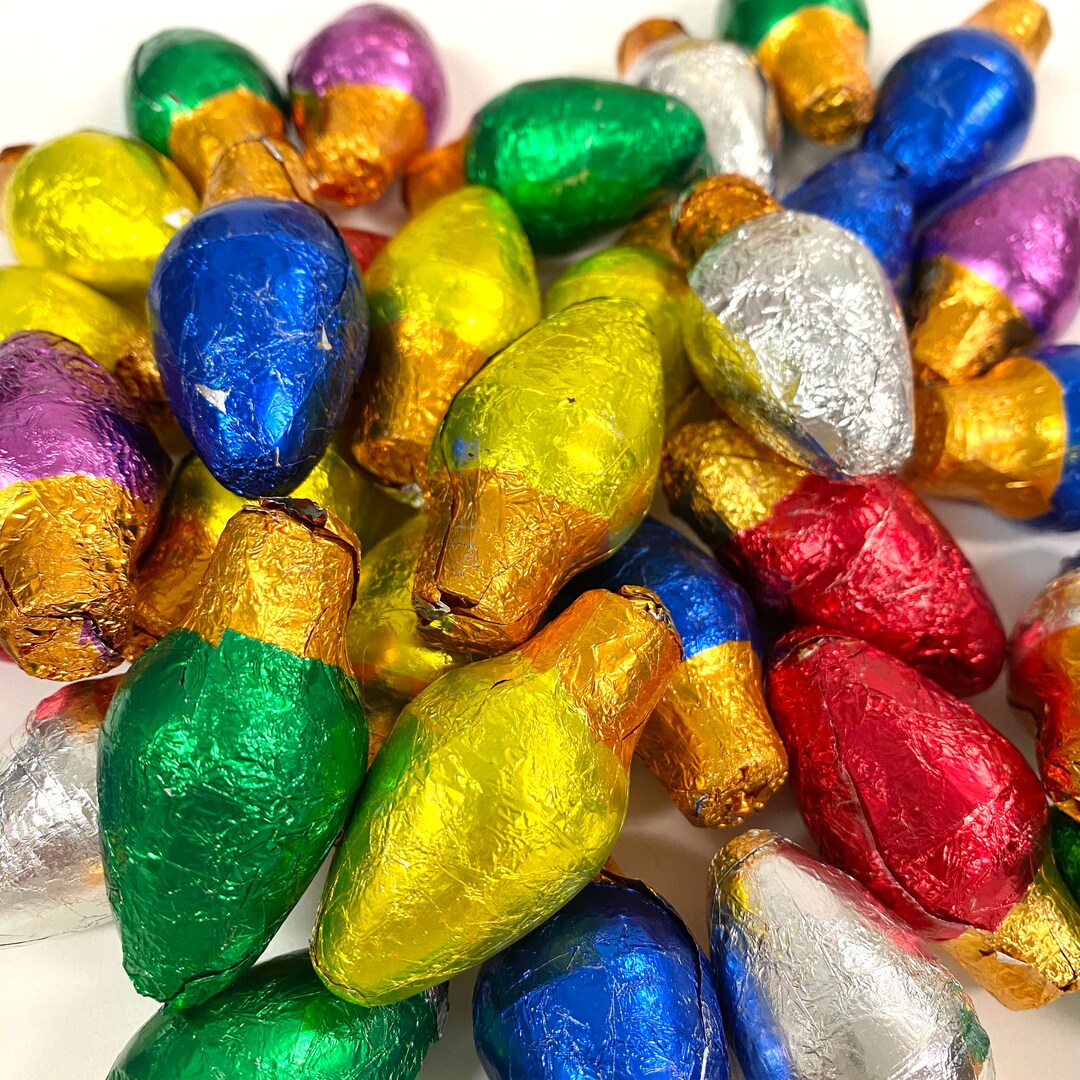 Chocolate Christmas Lights, Foil Wrapped Milk Chocolate, Bag of 12 ...