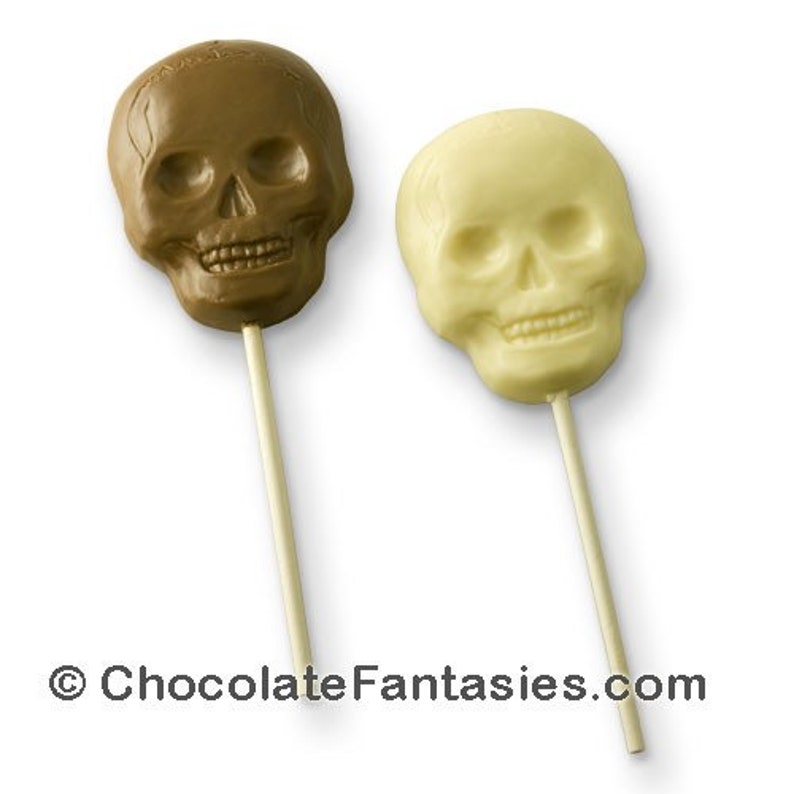 Set of Two Chocolate Skull Lollipops Halloween Dia de los | Etsy