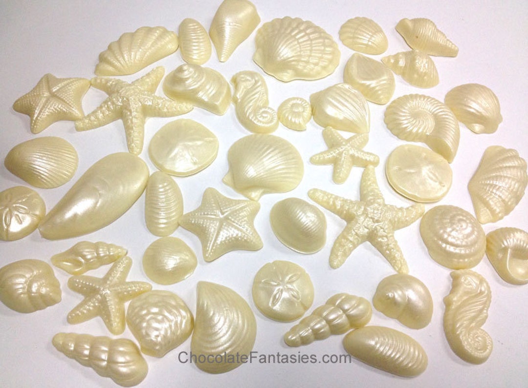 Pearlized Chocolate Seashells 1 Lb, Approx 43 Pcs. Cake Decoration ...
